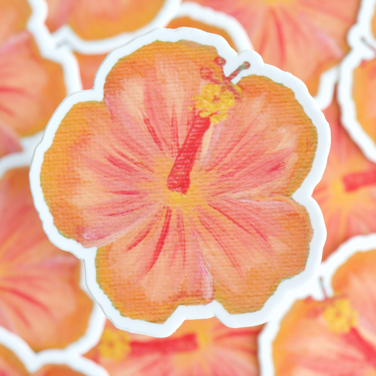 Orange Hibiscus FlowerVinyl Decal / Sticker – Salt Hippy